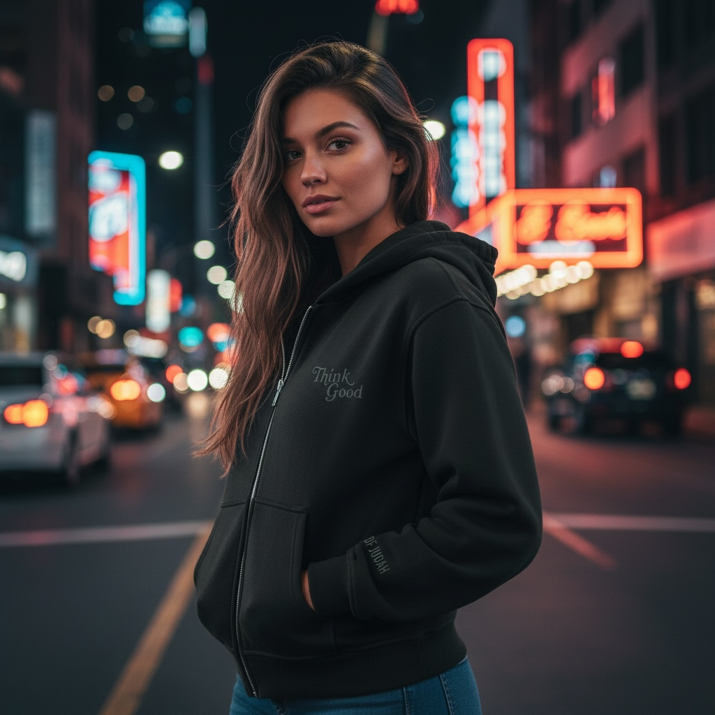 Think Good Oversized Zipper Hoodie - Deep Hunter – Tribe of Judah